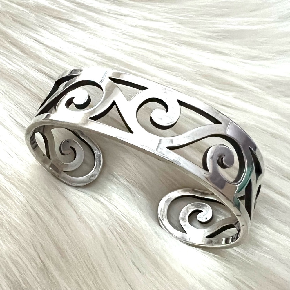 James Avery Retired Wave Swirl Heavy Thick Wide Cuff … - Gem